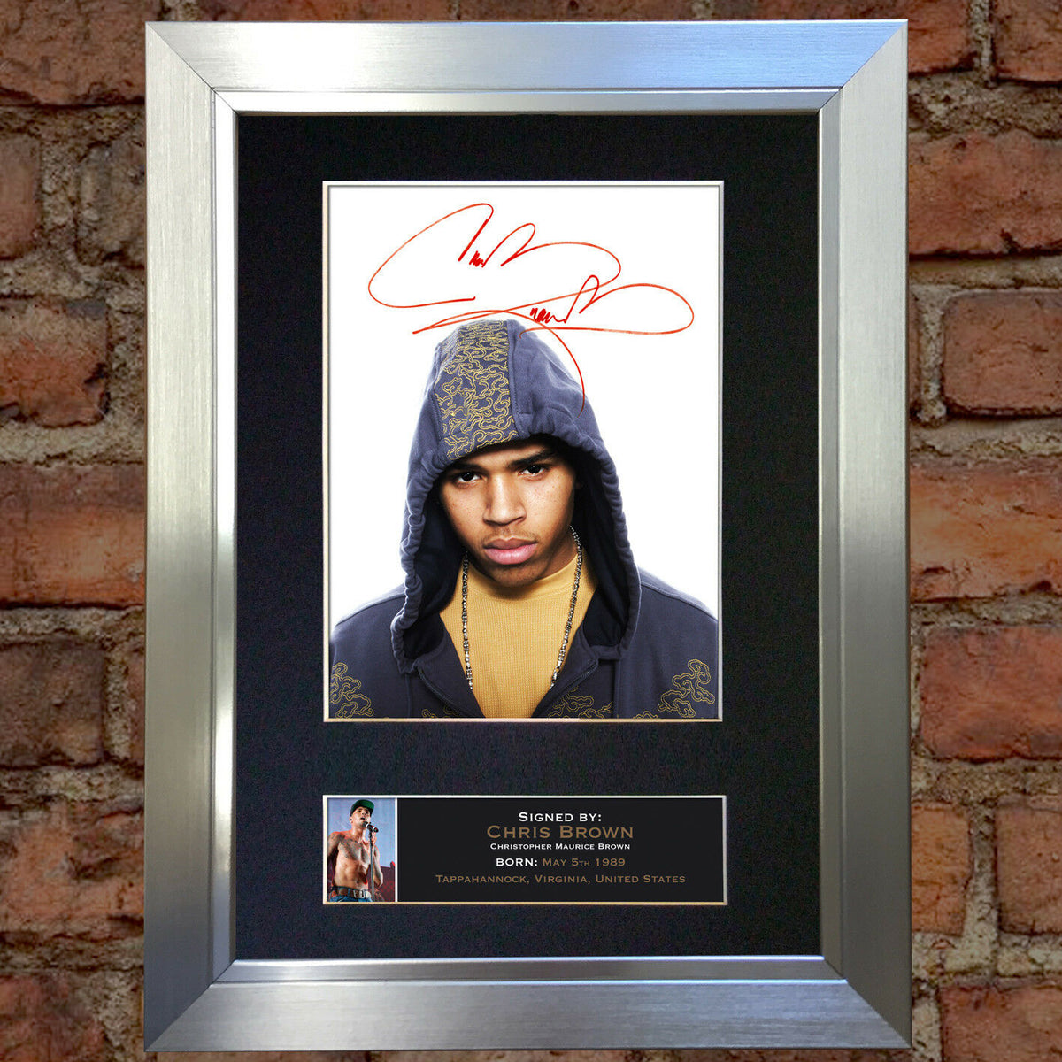CHRIS BROWN Mounted Signed Photo Reproduction Autograph Print A4 96 ...